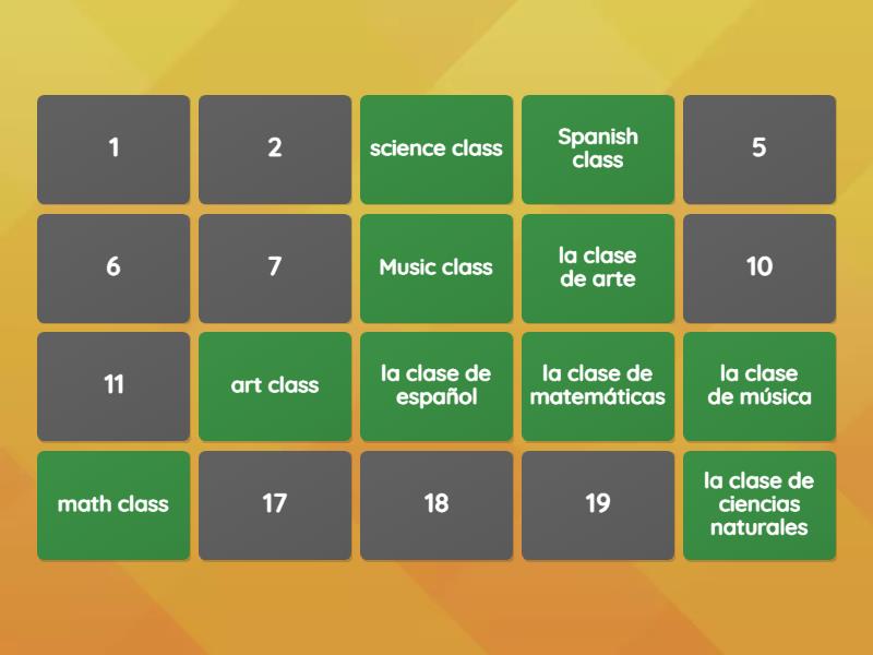 las clases - Matching pairs