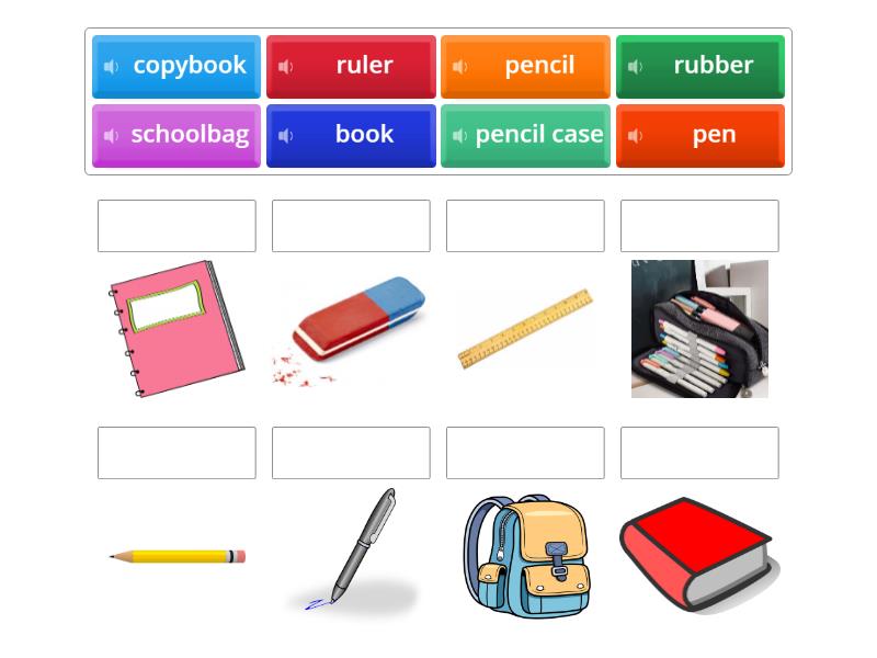 What is in your schoolbag? - Match up