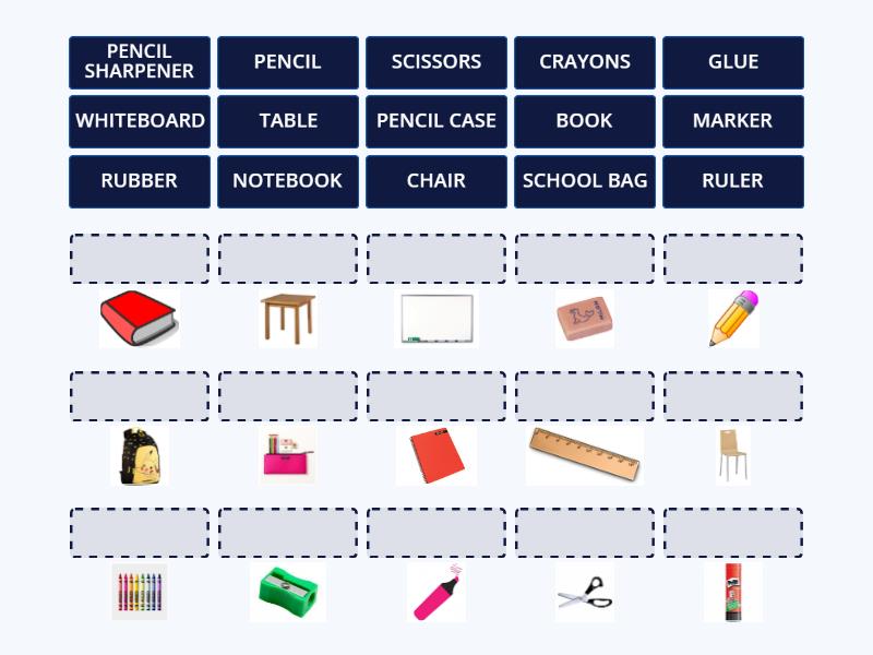 SCHOOL OBJECTS. 2C - Match up