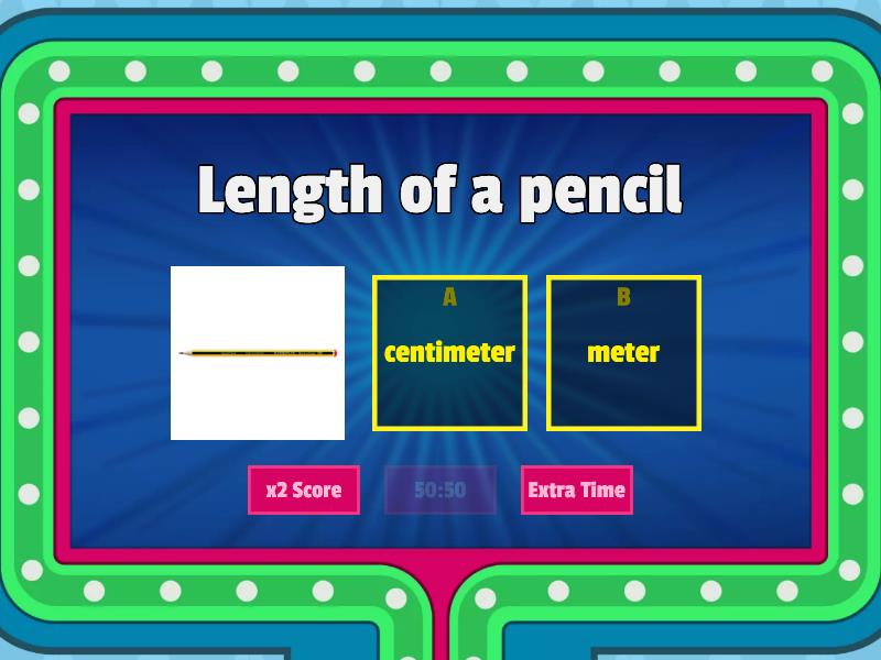 Centimeters and Meters - Grade 2 - Gameshow quiz