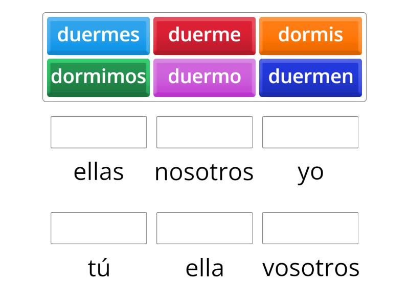 verbo dormir presente - Match up