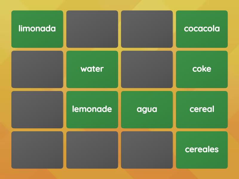 Spanish food - Matching pairs