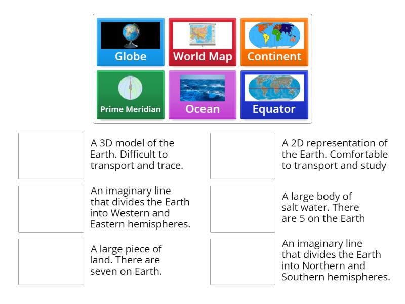 Y4 Social Studies Continents and Oceans - Match up