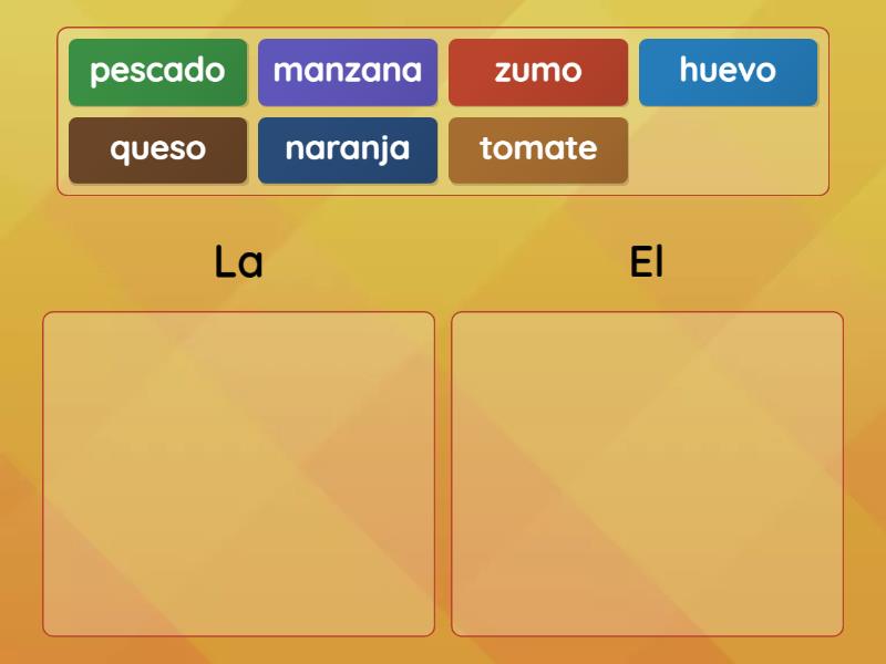 Comida 1 -El vs La - Categorize