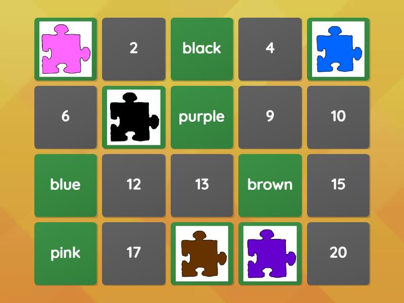 Memory colours - Matching pairs