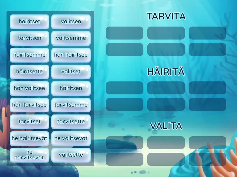 Verbityyppi 5 - Group sort