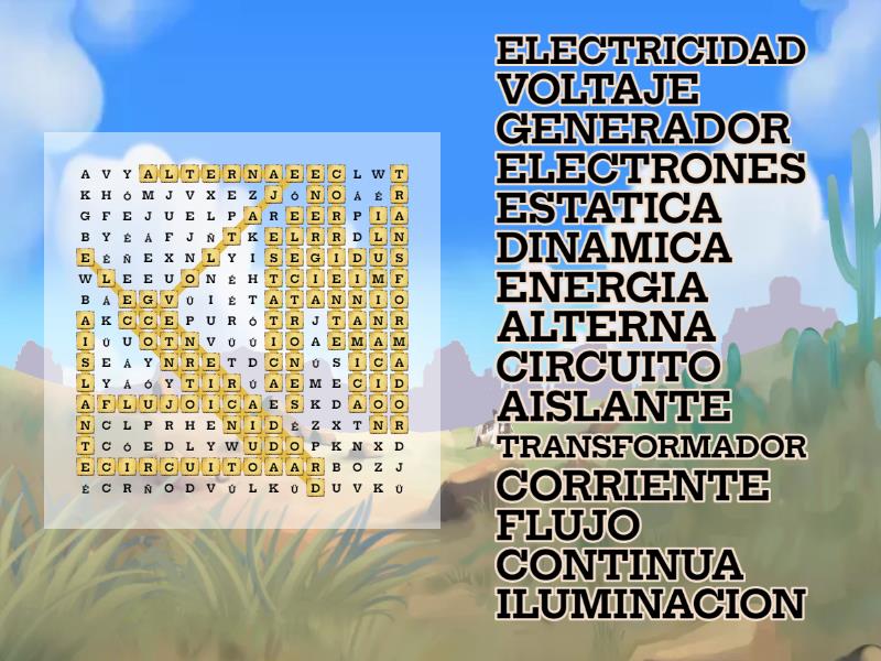 ELECTRICIDAD - Sopa de letras