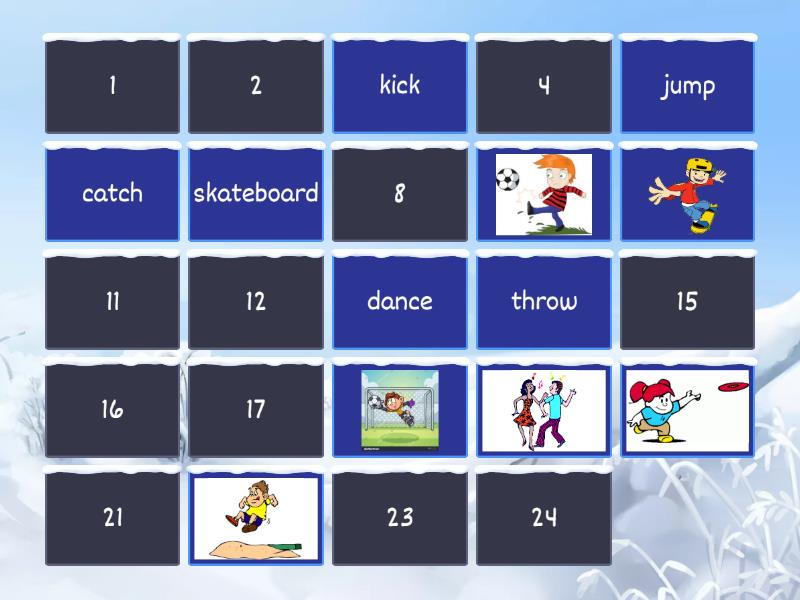 Memory Game - Action Verbs - Matching pairs