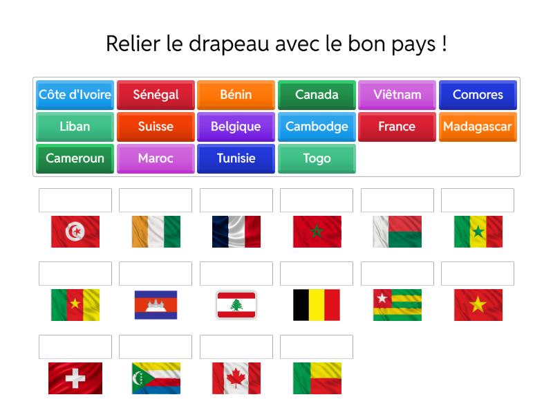 Les drapeaux des pays francophones - Match up