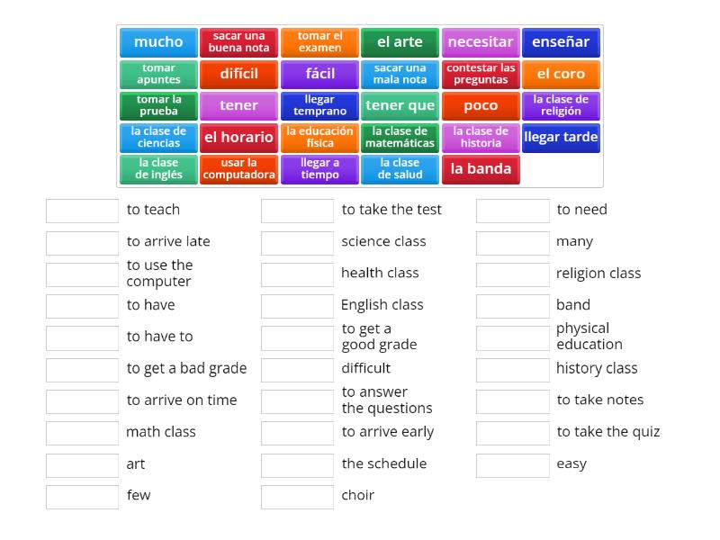 Somos Estudiantes: Las Clases - Match up