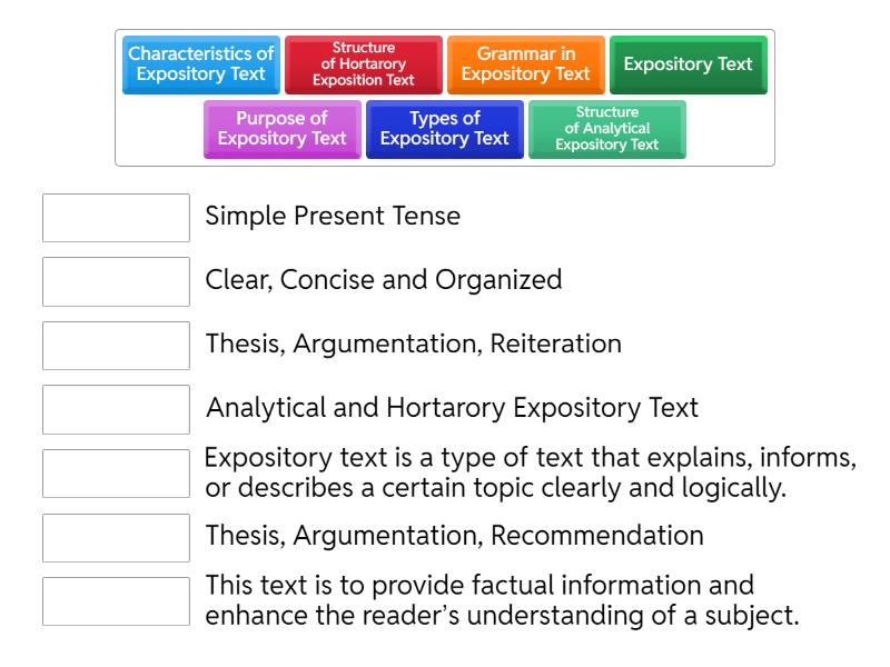 Identify of Expository Text - Match up