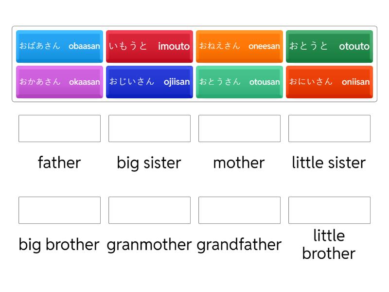 Family Members Obento Deluxe Unit 4 - Match up