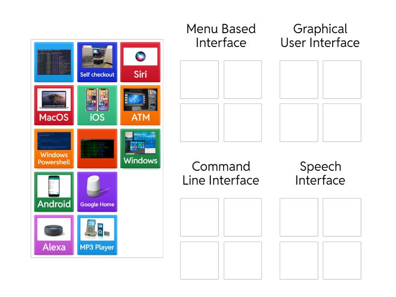 Types of User Interface - Group sort