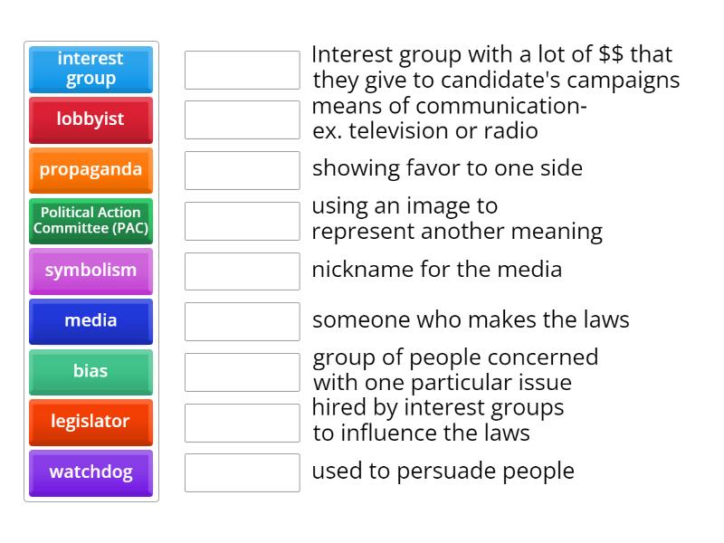 UNIT 2: Civic Engagement Review - Match up