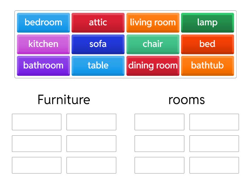 My home ( furniture or room) - Group sort