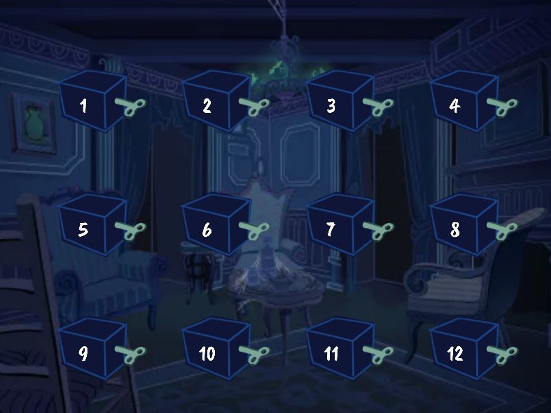 Halloween quiz and words for spooky story - Öffnen Sie die Box