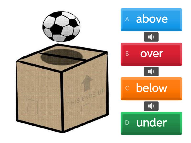 Prepositions - Where is the ball? - Quiz