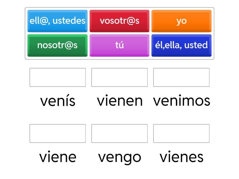 Verbo "venir" (presente) - Match up