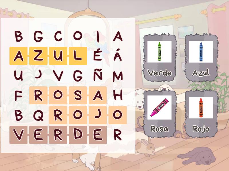 Colores - Sopa de letras - Wordsearch