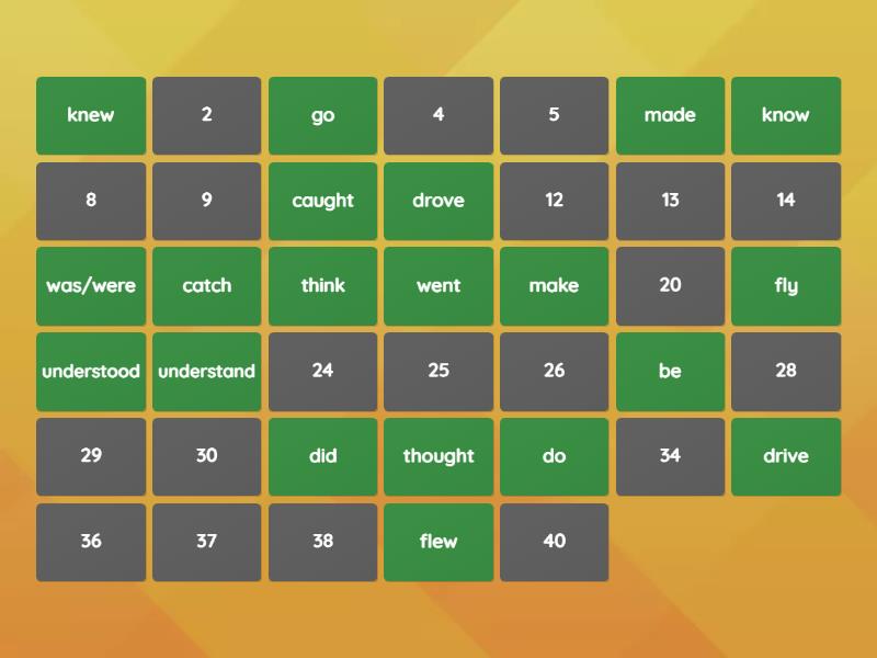 Past Simple - Memory game - Matching pairs