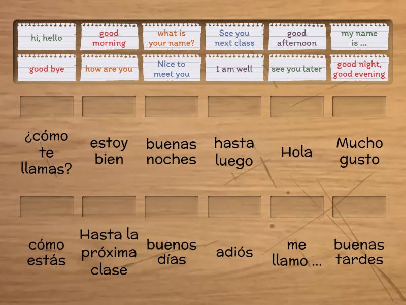 SALUDOS Y DESPEDIDAS - Match up