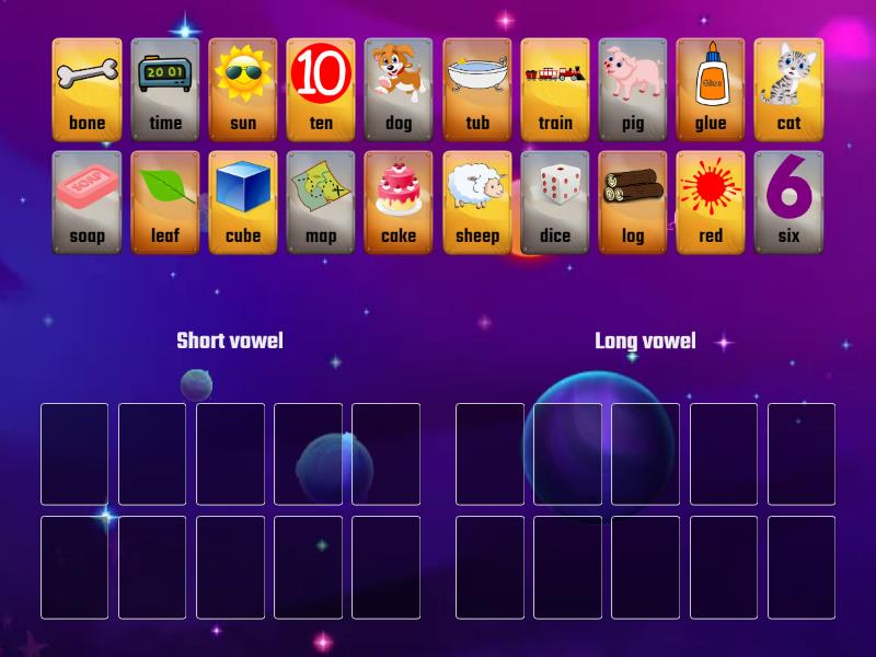 Short and Long Vowel Sorting Game - Group sort