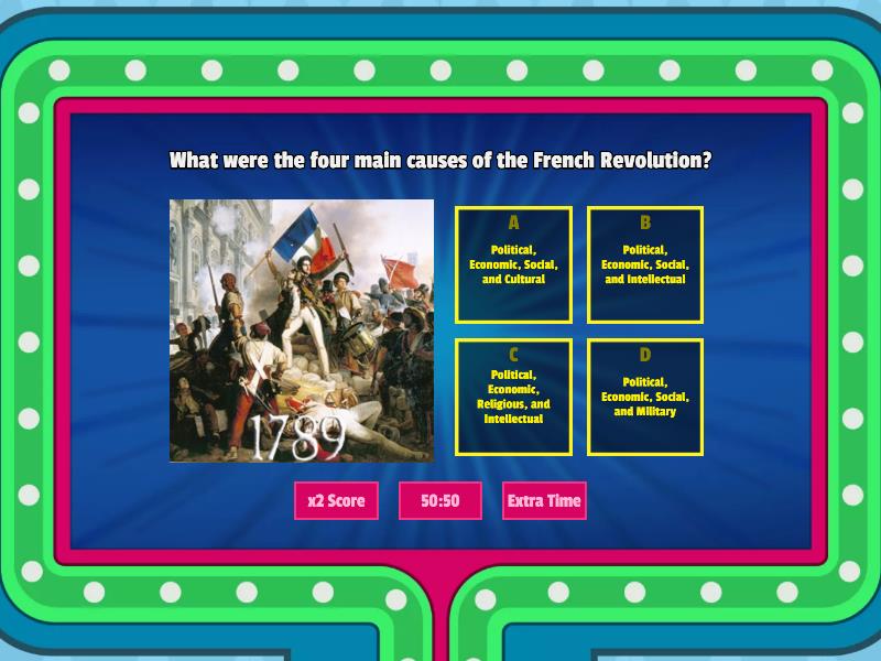 Causes of French Revolution Quiz - Gameshow quiz
