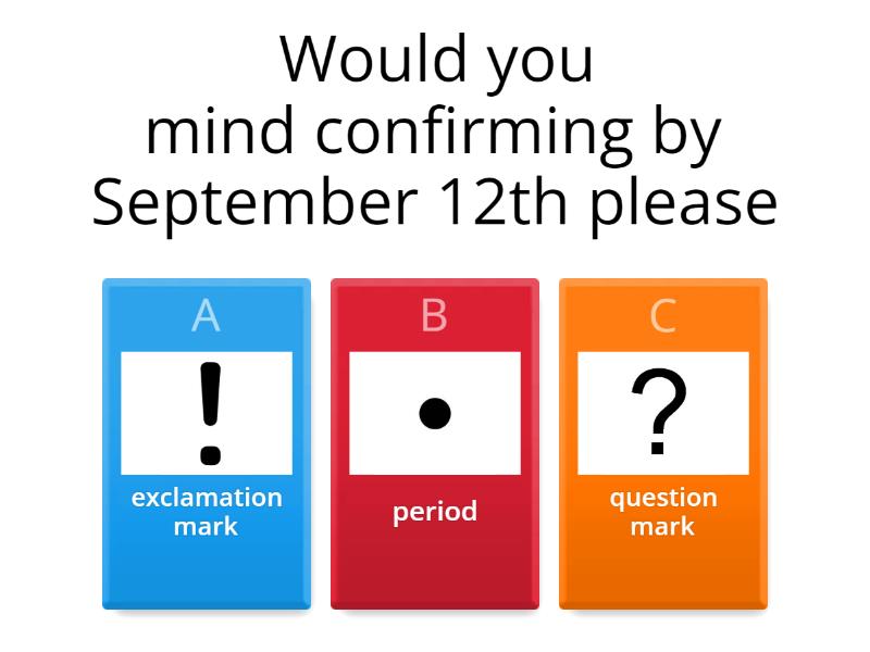 Punctuation Marks - Quiz