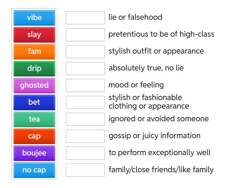 Gen Z Slang and Common Lingo - Match up