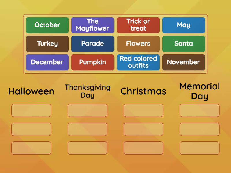 Holidays - Group sort