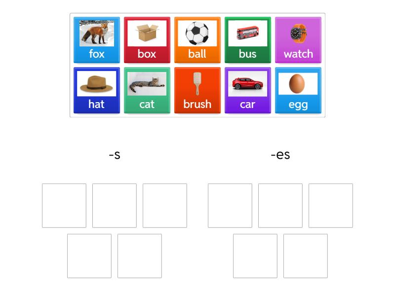 plurals -s & -es - Group sort