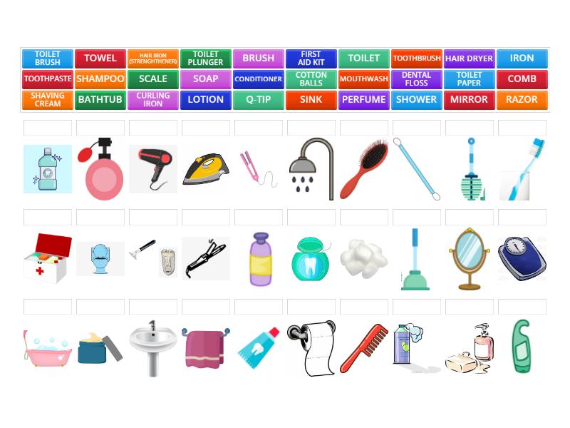 BATHROOM VOCABULARY - Match up