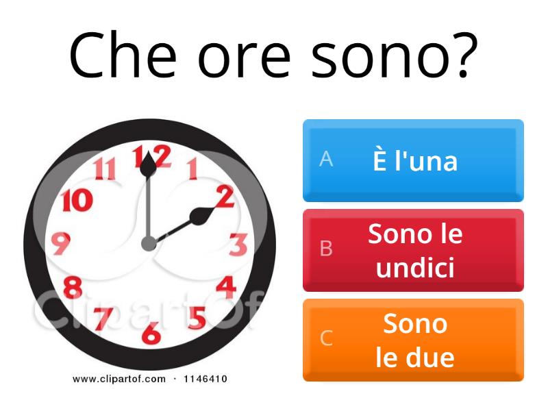 Che ore sono - Attivita 1 - Quiz