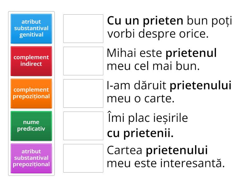 Atributul - Clasa a VII-a - Match up