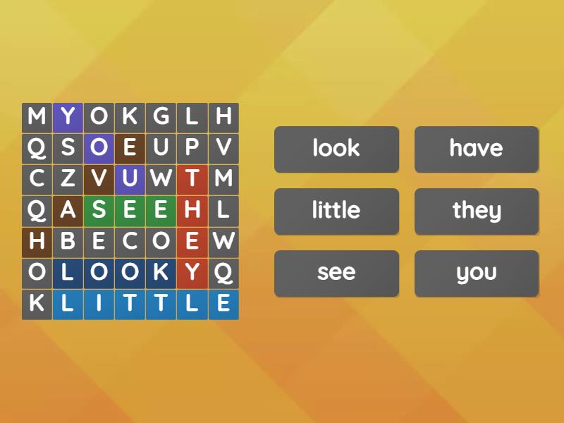 sight words - Wordsearch