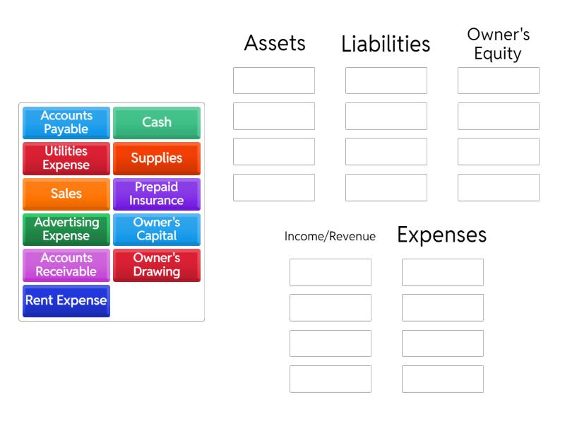 Accounting Vocabulary UNIT 1 - Group sort
