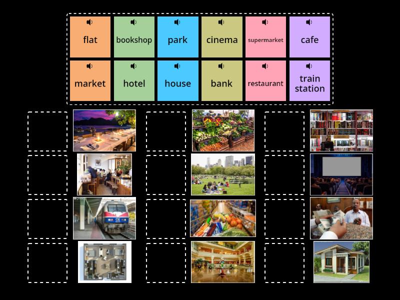 Roadmap A1/ Unit 3a/ Places in town - Match up