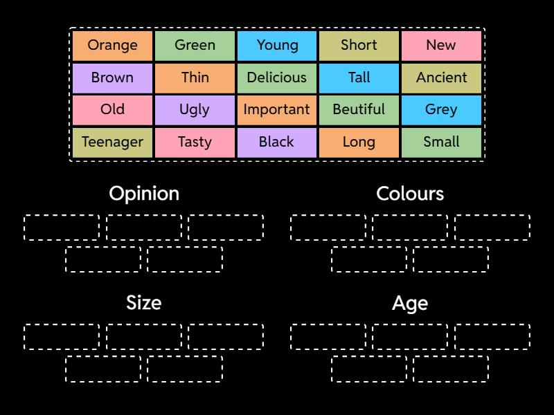 Classifying Adjective - Group sort