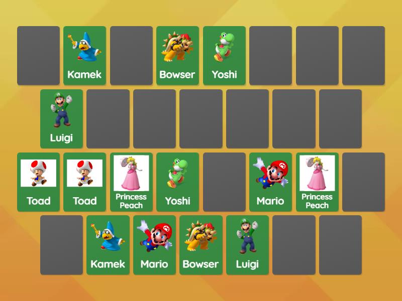 Mario Matching Game - Matching pairs