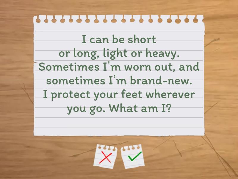 Riddles-Describing objects - Flash cards