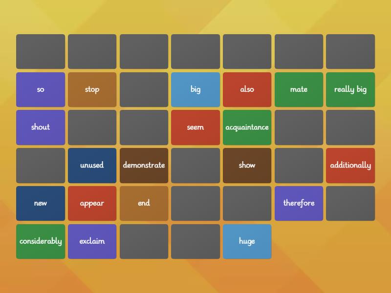 Synonym Match - 01 - Matching pairs