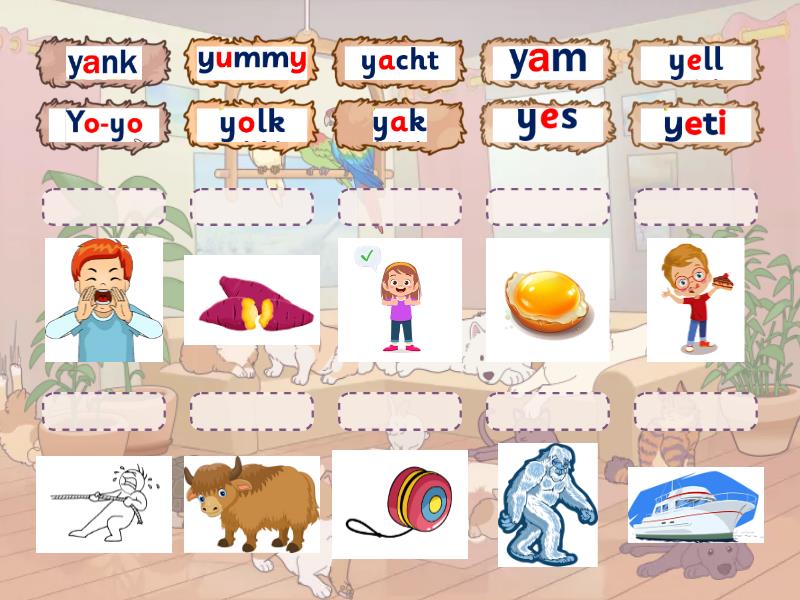 jolly phonics sound y - Match up