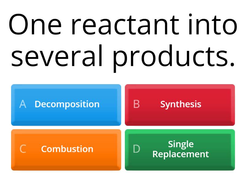 chemical reaction types - Quiz