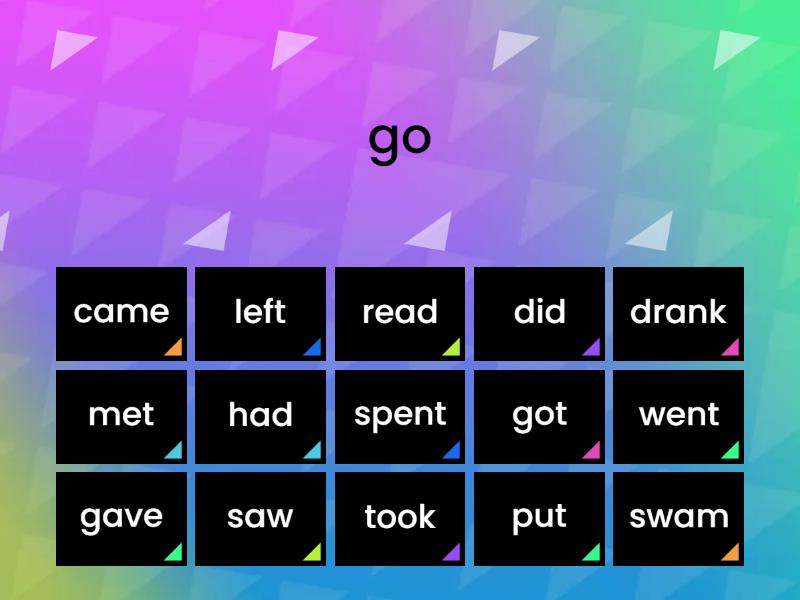 Go getter 3 unit 3.2 Irregular verbs - Найди пару