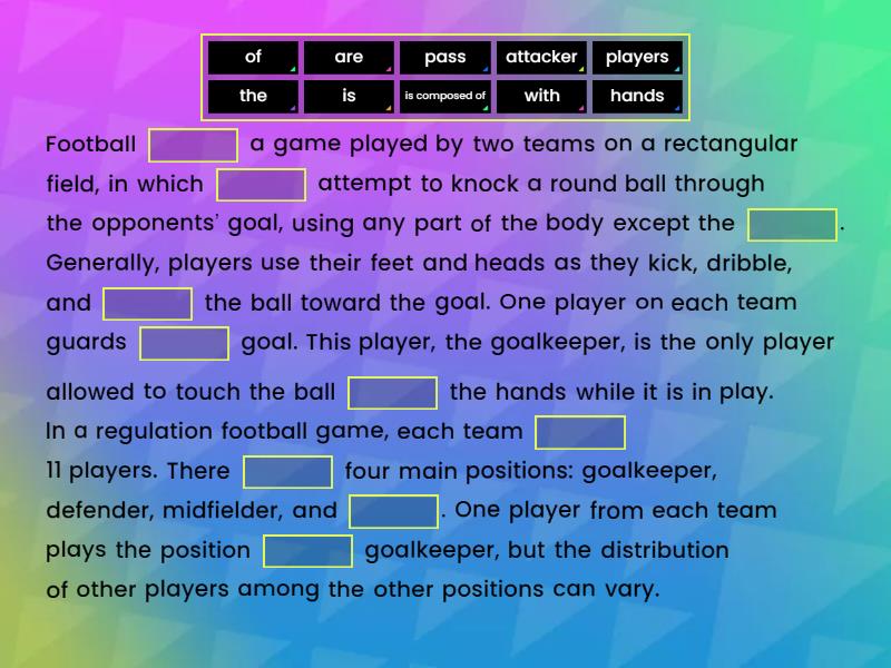 Vocabulary_football - Complete the sentence