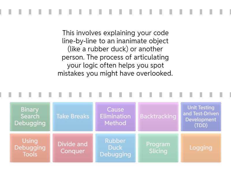 Debugging Techniques - Find the match