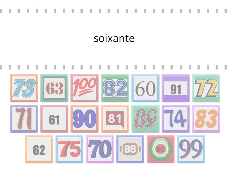 Les Nombres 60-100 - Find the match