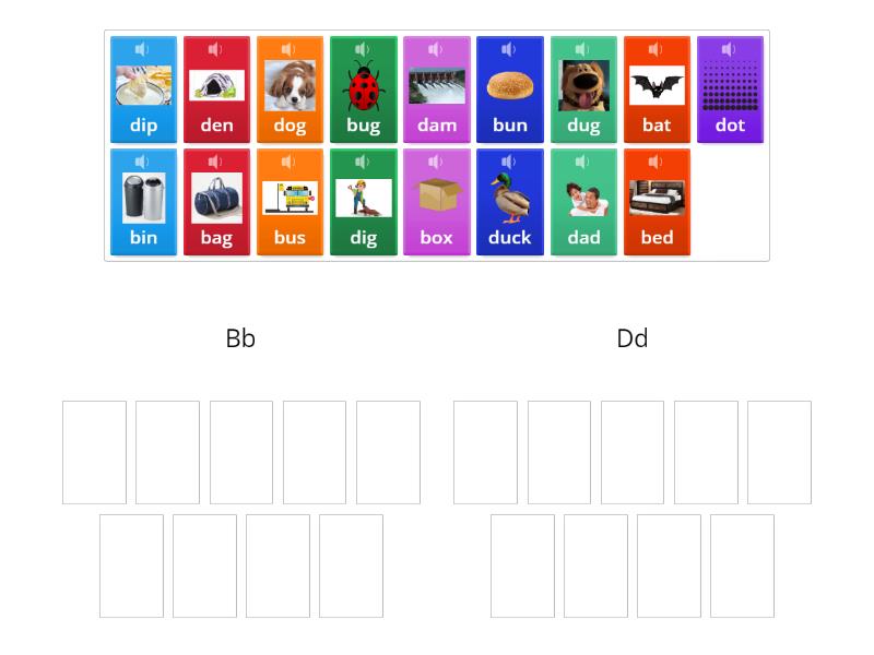 Reading letters B / D - Ordenar por grupo