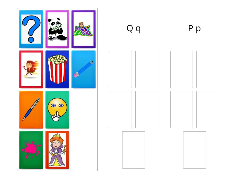 Grade 1 Unit 6 Letters Pp and Qq - Group sort