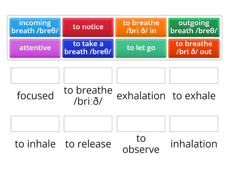 Meditation basics (vocabulary) - Match up
